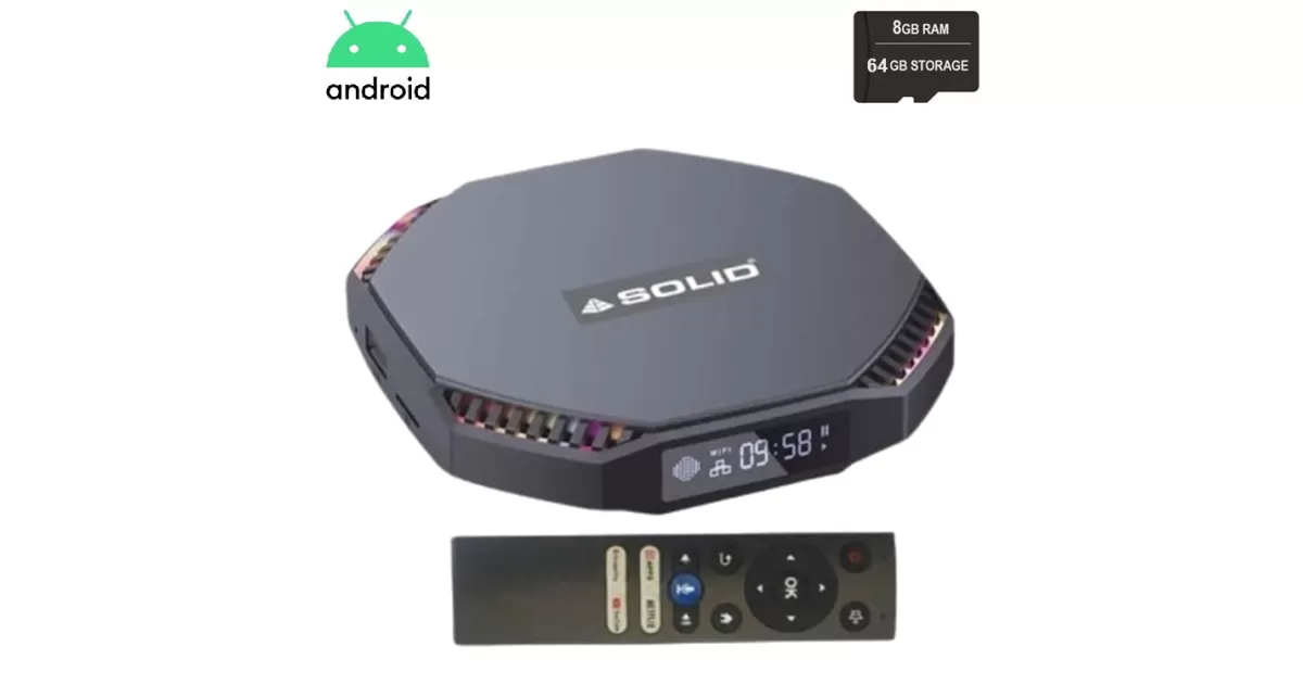 Buy SOLID 1095 8GB RAM 64GB ROM Gaming Android TV Box with RGB Light