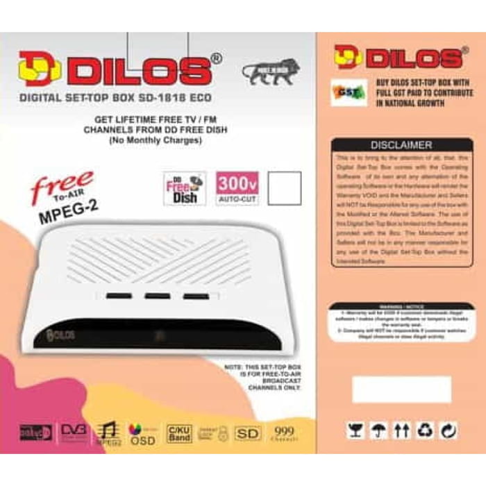 Buy Dilos SD-1818Eco MPEG-2 SD DVB-S Digital FTA Set-Top Box